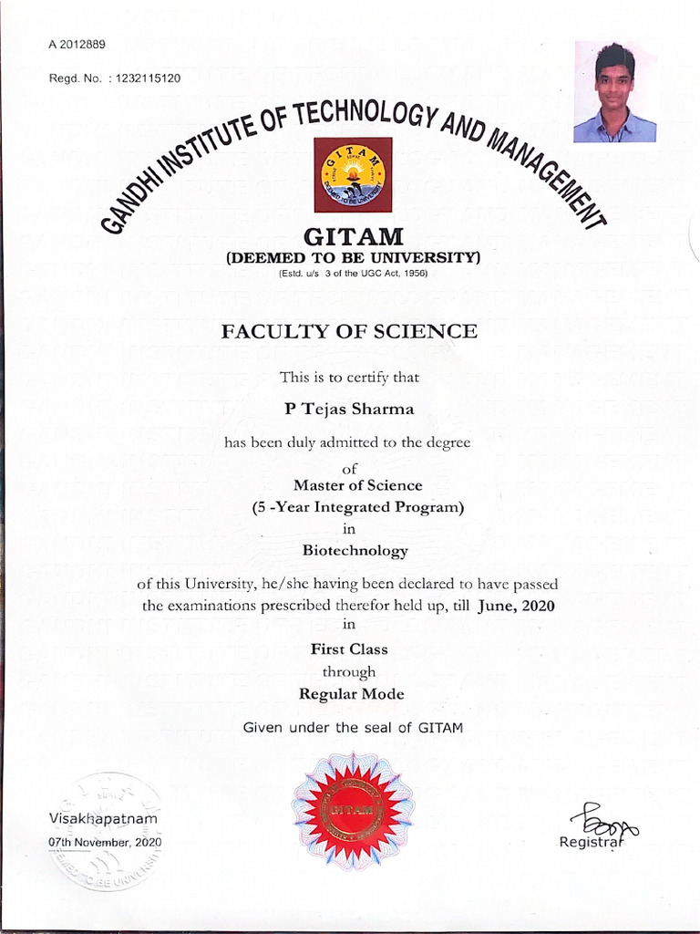 Original Degree Certificate | PDF