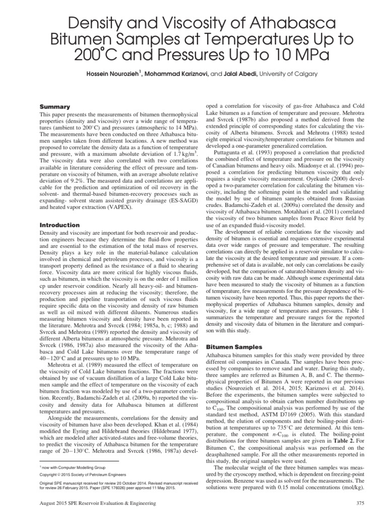 Nourozieh2015.density and Viscosity of Athabasca Bitumen Samples at ...