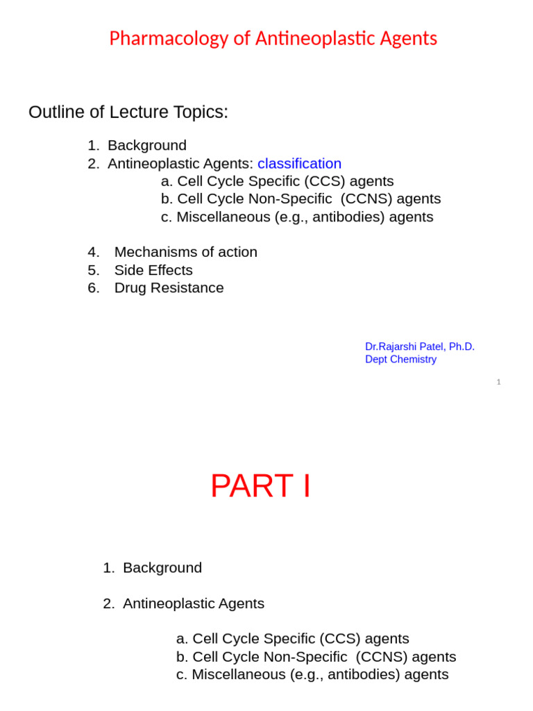 Antineoplastic Agents by Raja RSH I Patel | PDF | Chemotherapy | Cancer