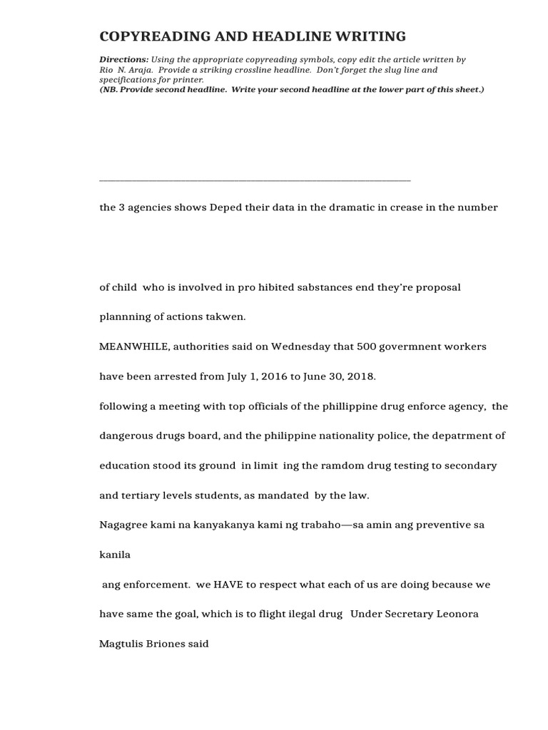 DSPC Copyreading 2 | PDF