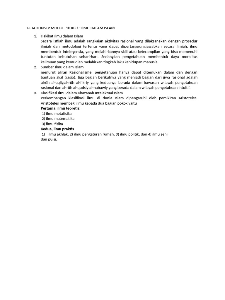 Peta Konsep Modul 10 KB 1 | PDF | Ilmu Sosial | Filsafat