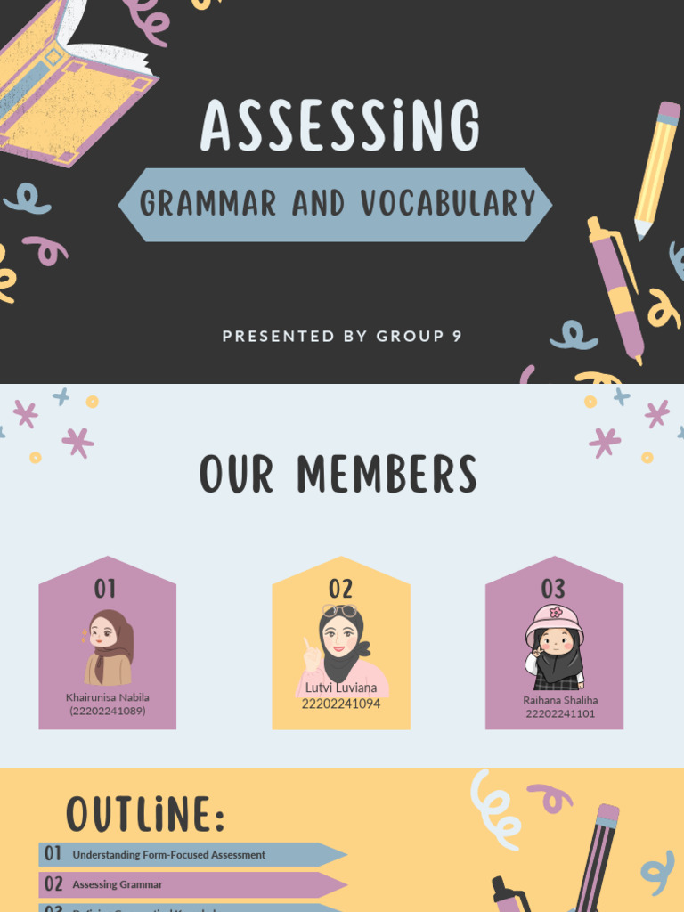 Group 9 - Assessing Grammar & Vocabulary | PDF | Vocabulary | Educational Assessment