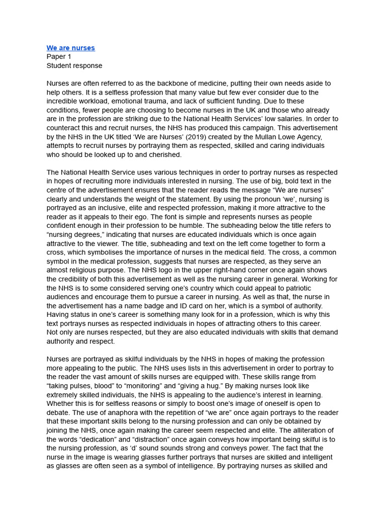 NHS Campaign: We Are Nurses | PDF | Nursing | National Health Service