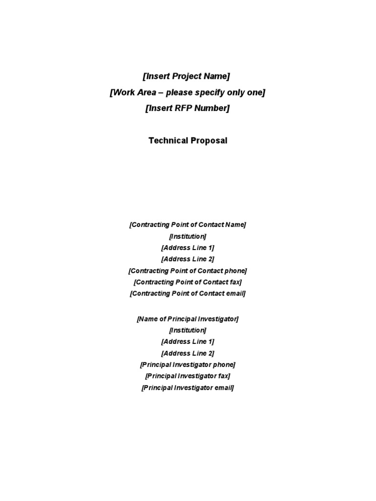 CTSA Technical Proposal Template 10-001 | PDF | Project Management ...