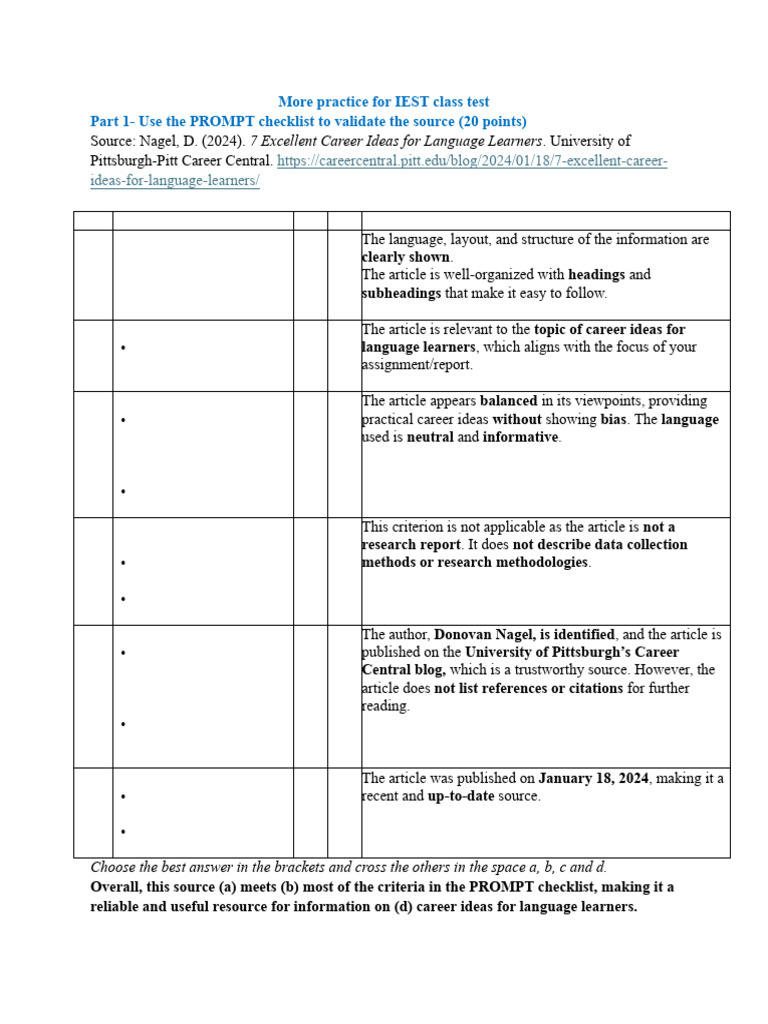 KEY More Practice - IEST Class Test | PDF | Multilingualism | Cognition