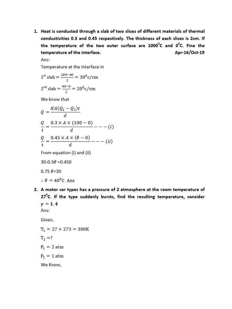 HEAT MATH1(2) | PDF | Temperature | Gases
