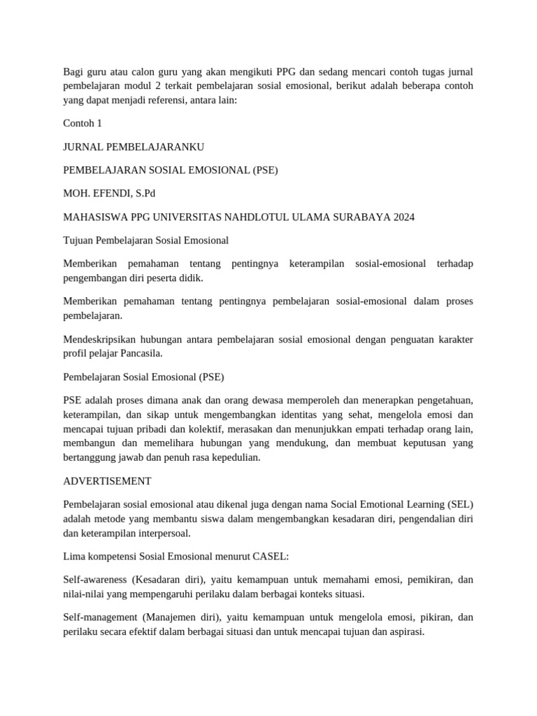 Contoh Jurnal Modul 2 PPG | PDF | Karier & Perkembangan