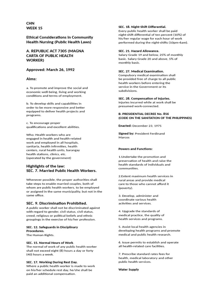 CHN REVIEWER | PDF | Autonomy | Nursing