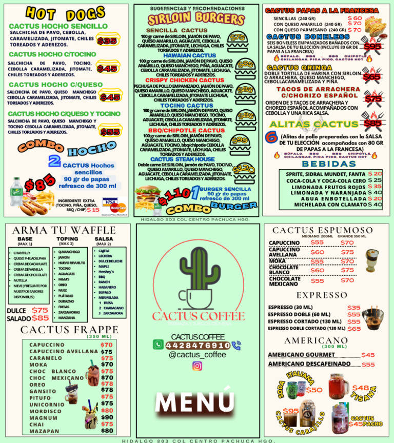 Menú Coffee Cactus 090623 (Menú Digital (Horizontal) ) | PDF