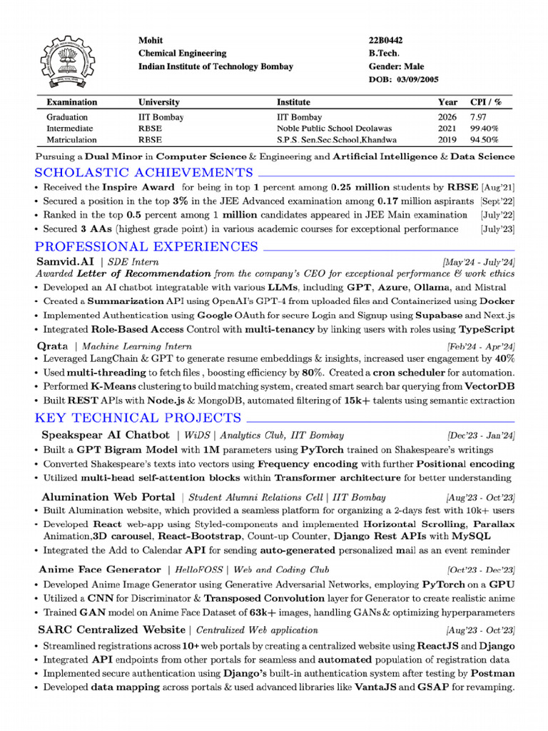 Mohit 22b0442 Final 2page | PDF