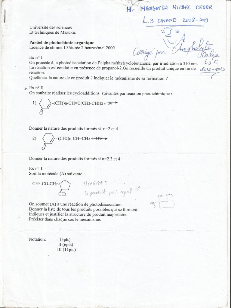 Exercices Photochimie | PDF