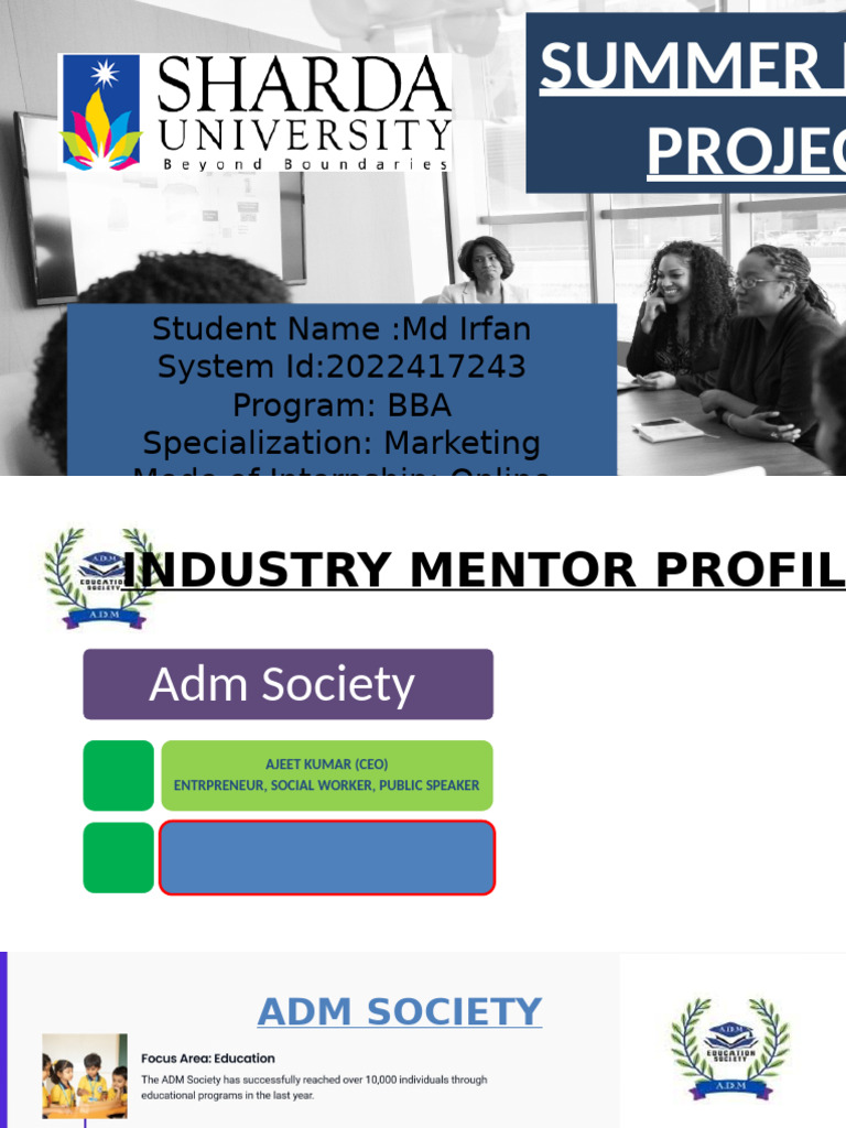 Internship Experience at ADM Society | PDF | Business | Social Science