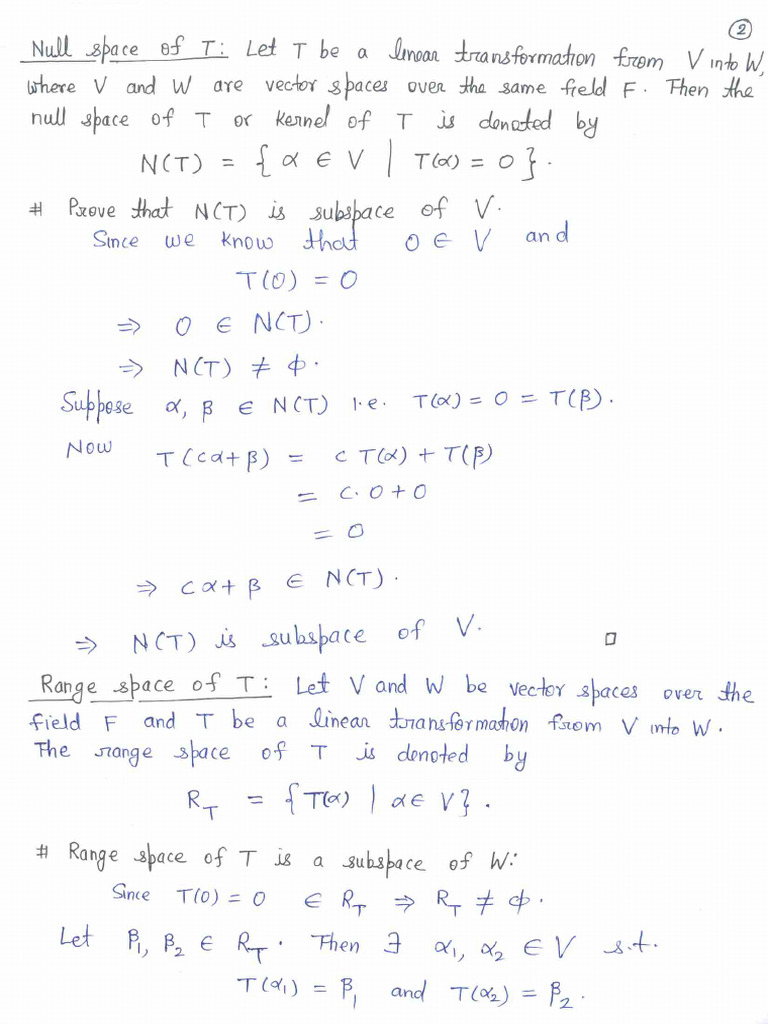 Rank-Nullity Theorem | PDF