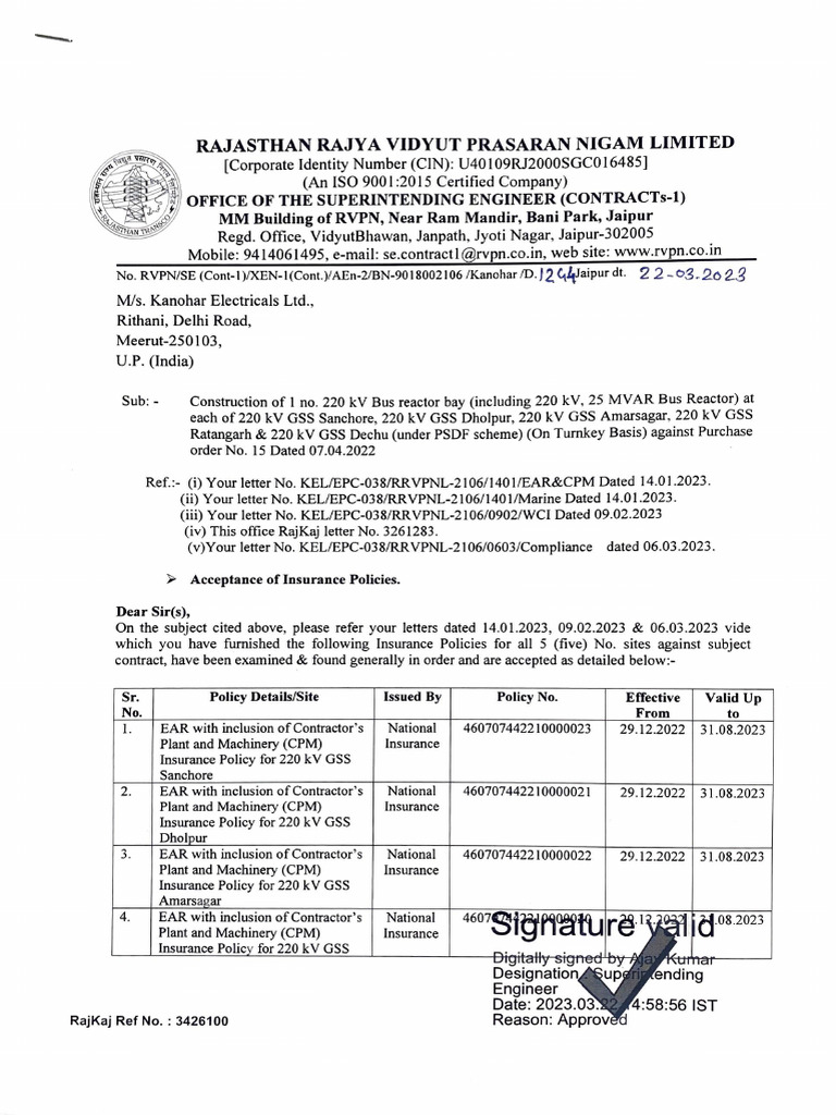 Acceptance of Insurance 2106 | PDF | Civil Law (Legal System) | Business Law