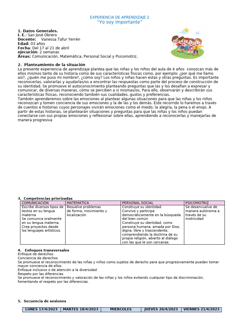 Experiencia de Aprendizaje 2 | PDF | Aprendizaje | Las emociones