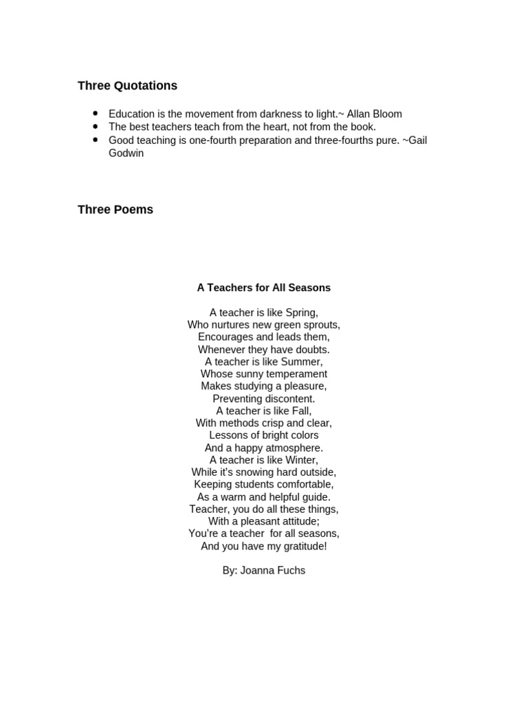 Three Quotations | PDF | Poetry