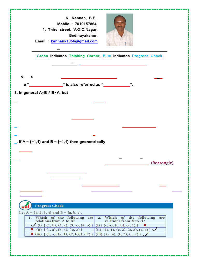 10th Maths One Mark Questions Guide | PDF | Function (Mathematics ...