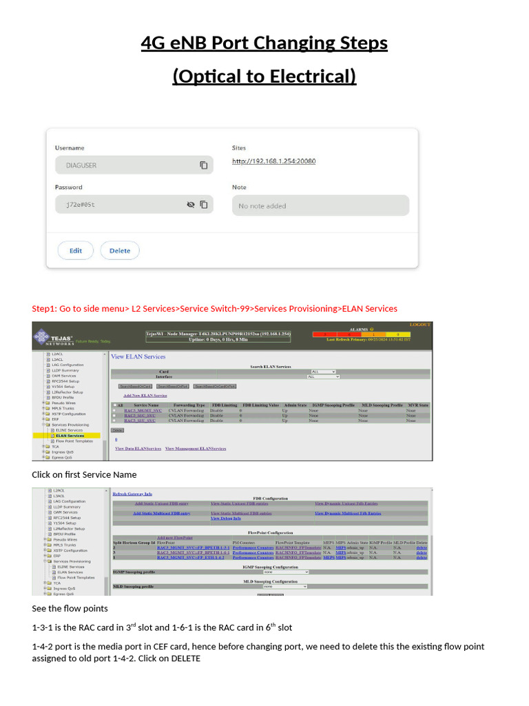 4G eNB Media Port Changing Steps | PDF | Ip Address | Internet Protocols