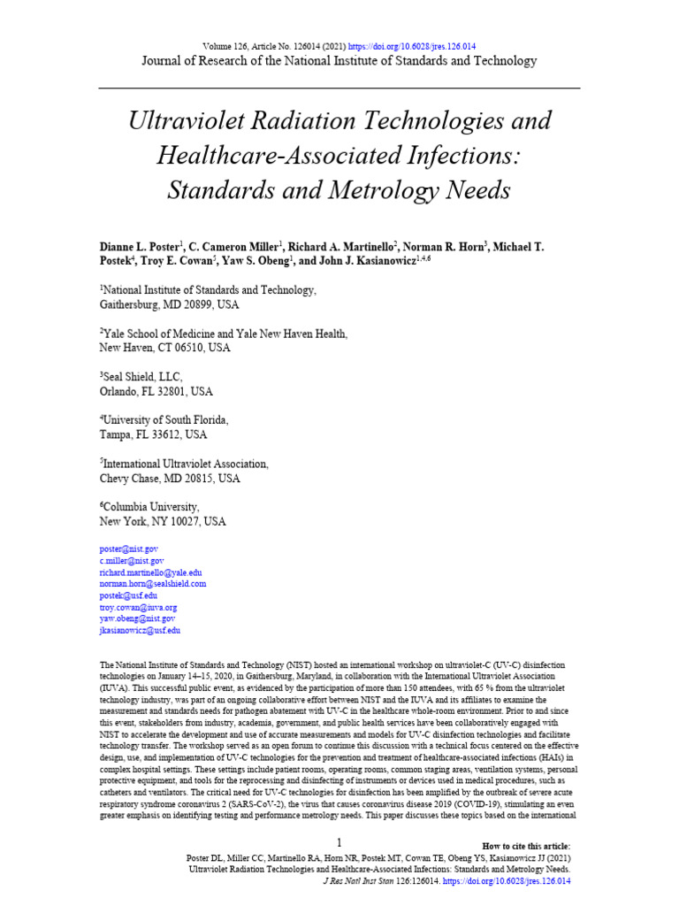UV-C Disinfection Standards in Healthcare | PDF | Ultraviolet | Hospital Acquired Infection