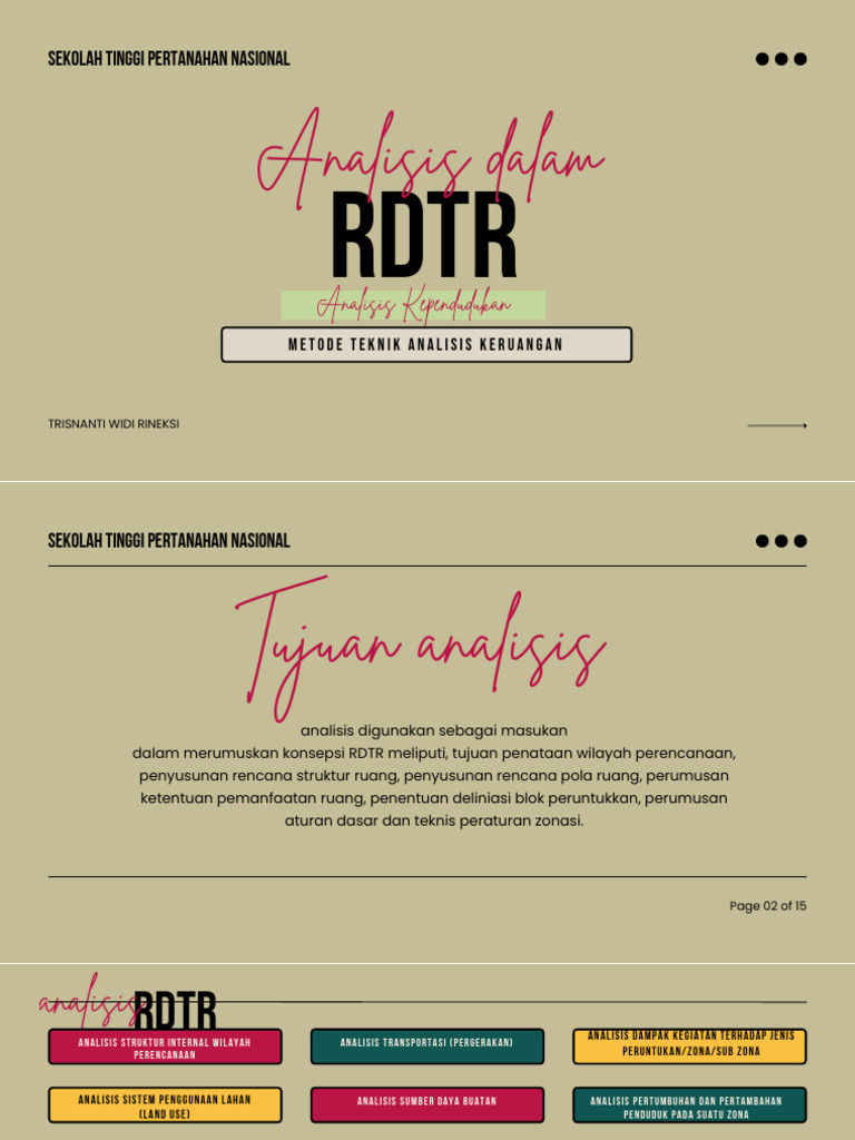 Analisis Kependudukan RDTR | PDF