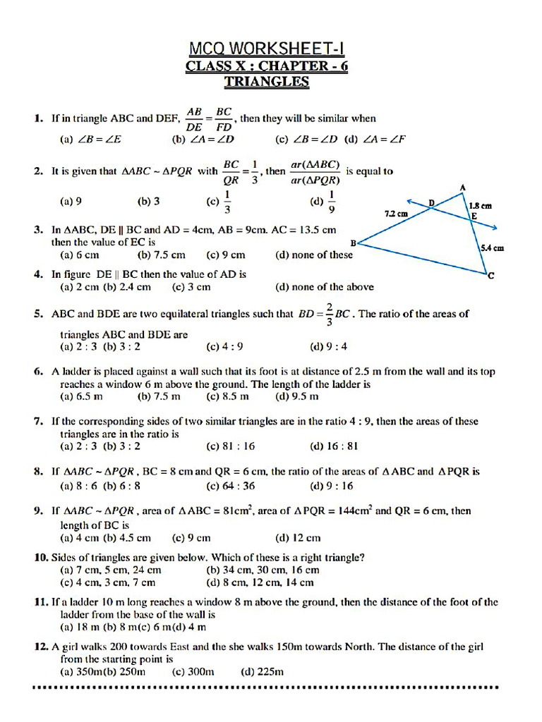 MCQ On Triangle | PDF