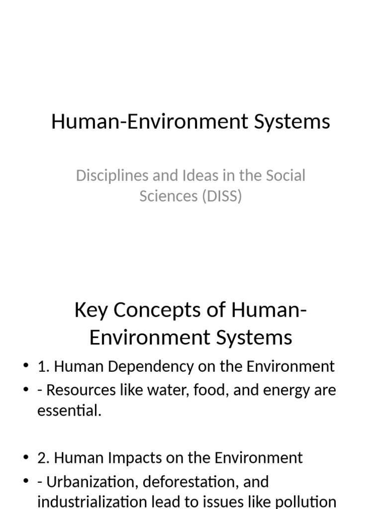 Human-Environment Systems Overview | PDF