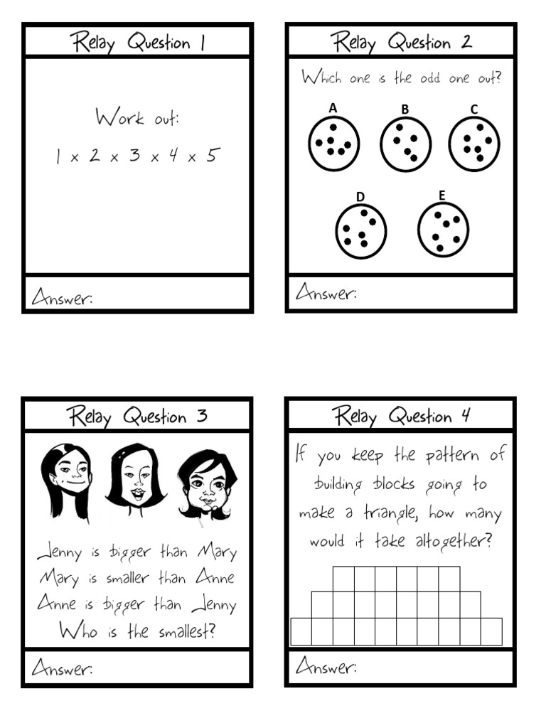 Relay Math and Logic Questions Guide | PDF