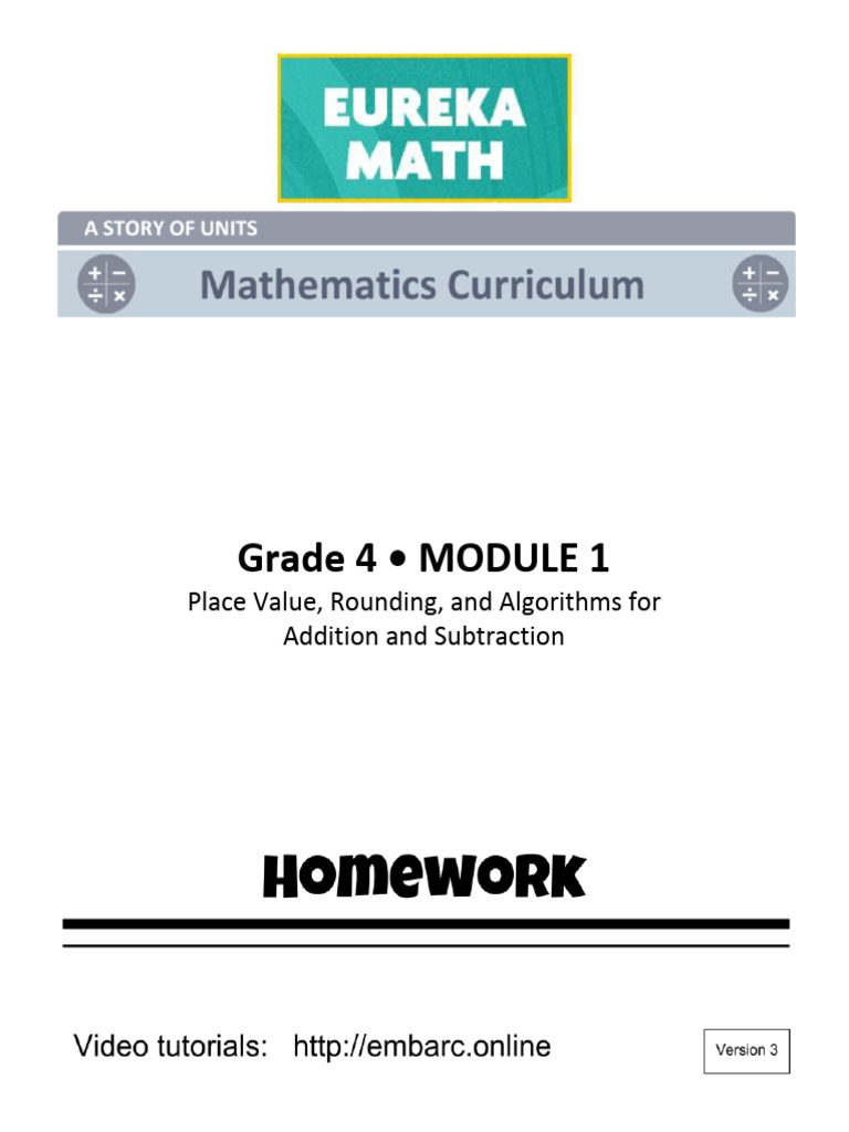 G4 M1 Student Homework | PDF | Mathematics | Arithmetic