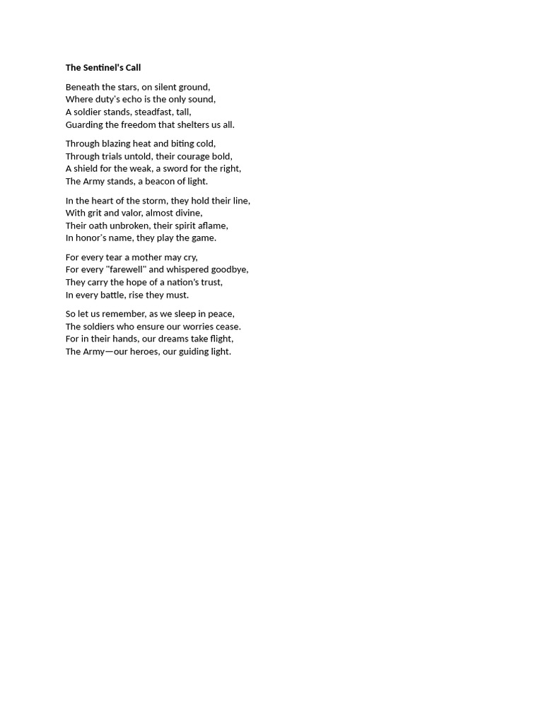Poem On Army | PDF