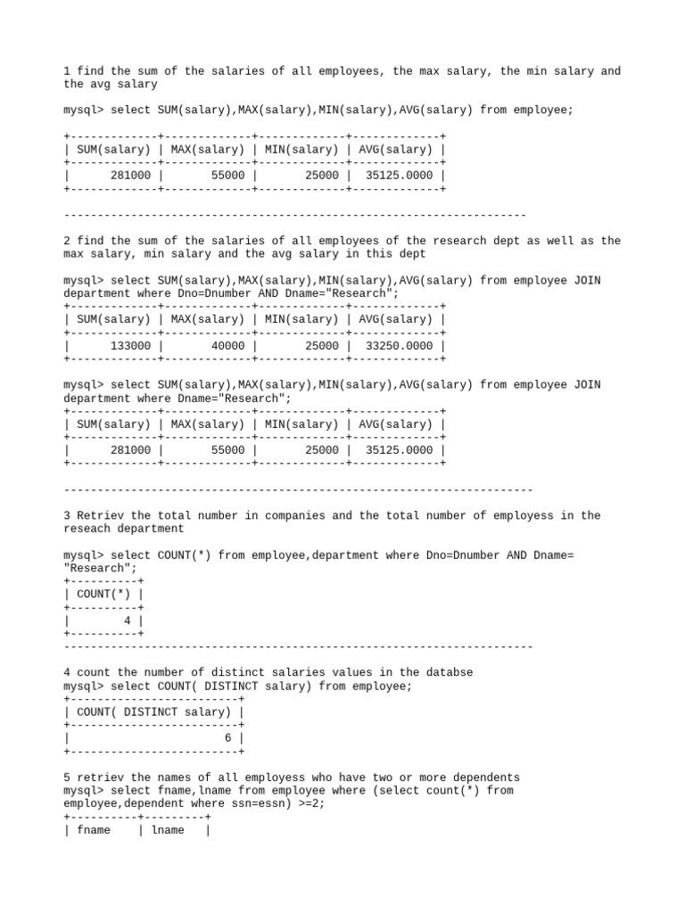 query practice | PDF | Information Science | Software Design