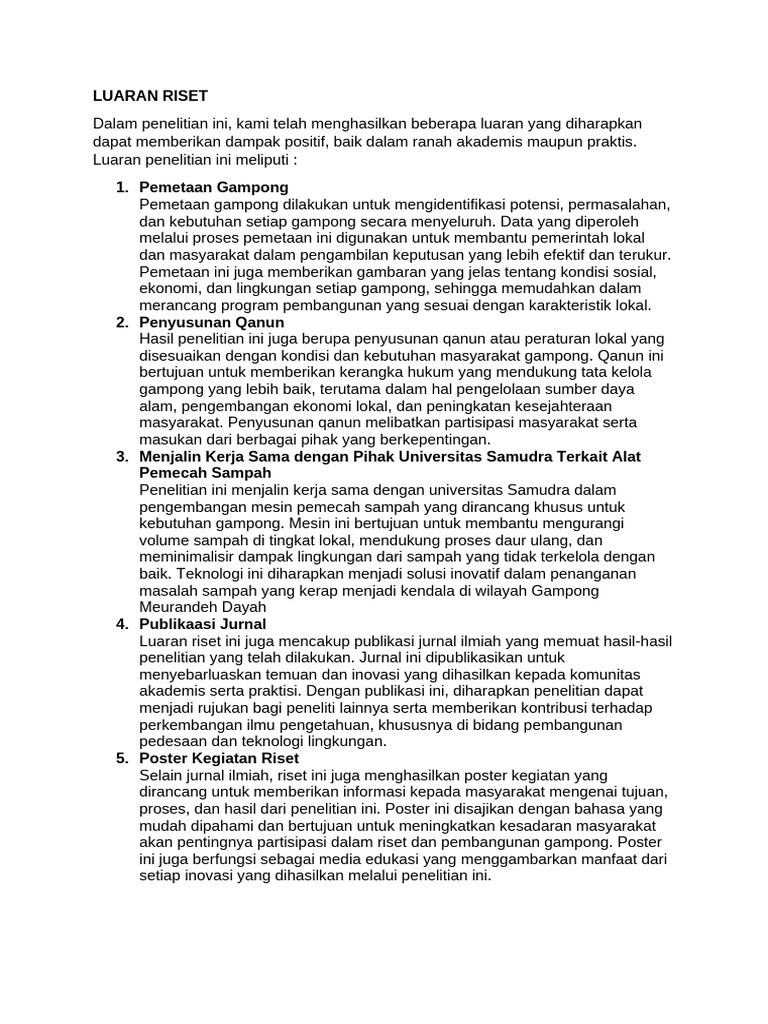Luaran Riset | PDF