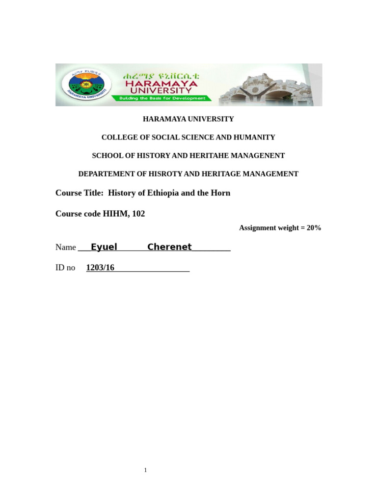 history1 assignment | PDF | Ethiopia