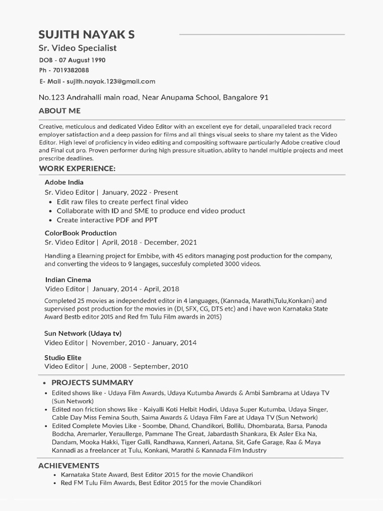Sujith Resume Updated | PDF