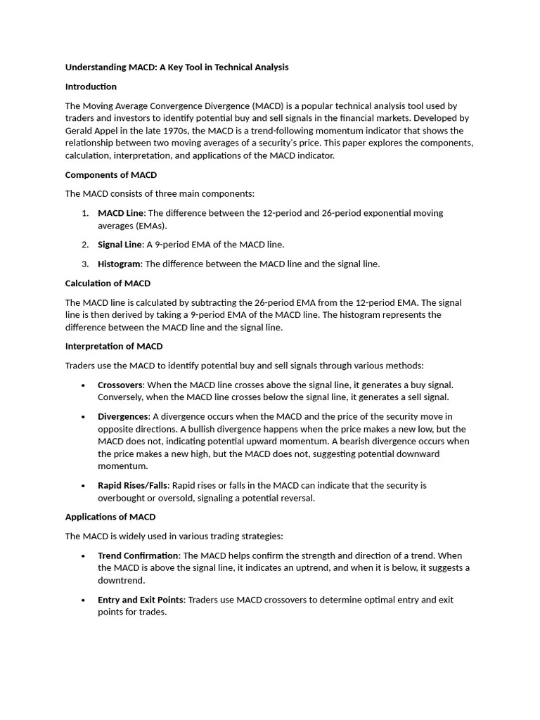 MACD - Comprehensive Guide | PDF | Economic Forecasting | Valuation (Finance)