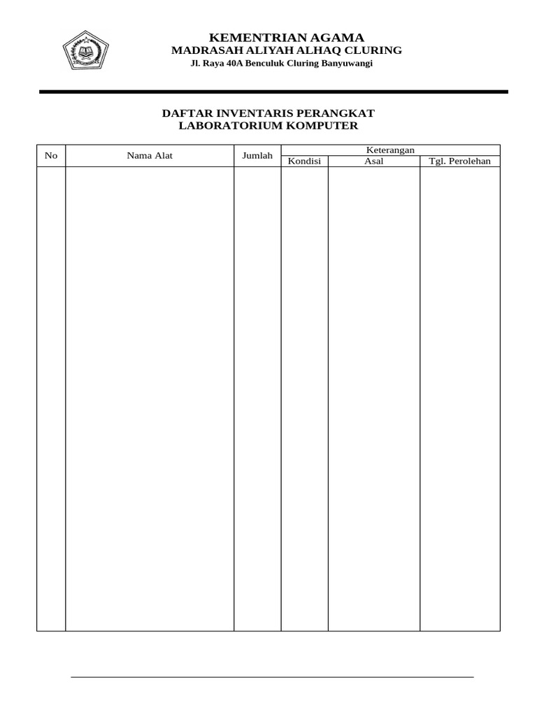 02 Daftar Inventaris Perangkat Lab13 | PDF