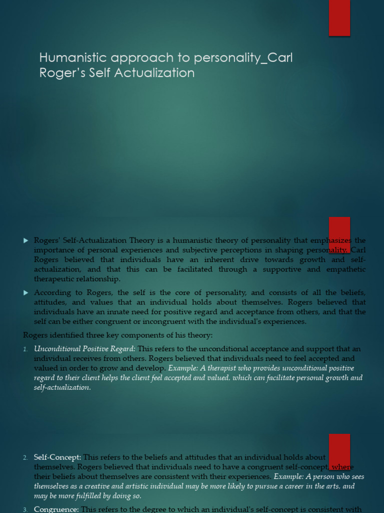Carl Rogers' Self-Actualization Theory | PDF | Humanistic Psychology ...