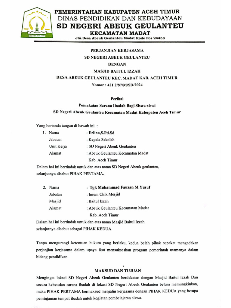 Mou Dengan Desa 2024 | PDF