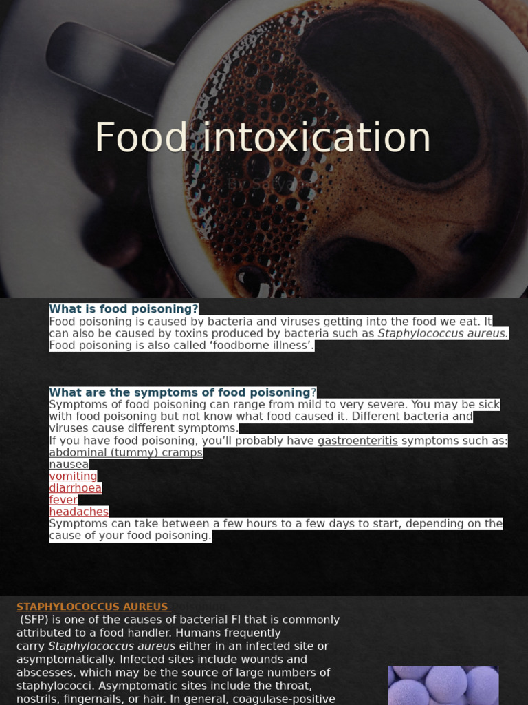Food Intoxication - Satyam | PDF