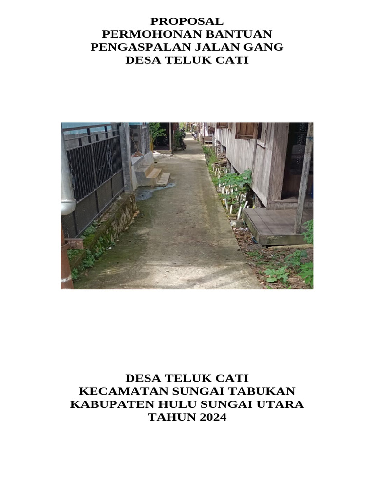 Proposal Pengaspalan Jalan Gang Desa | PDF