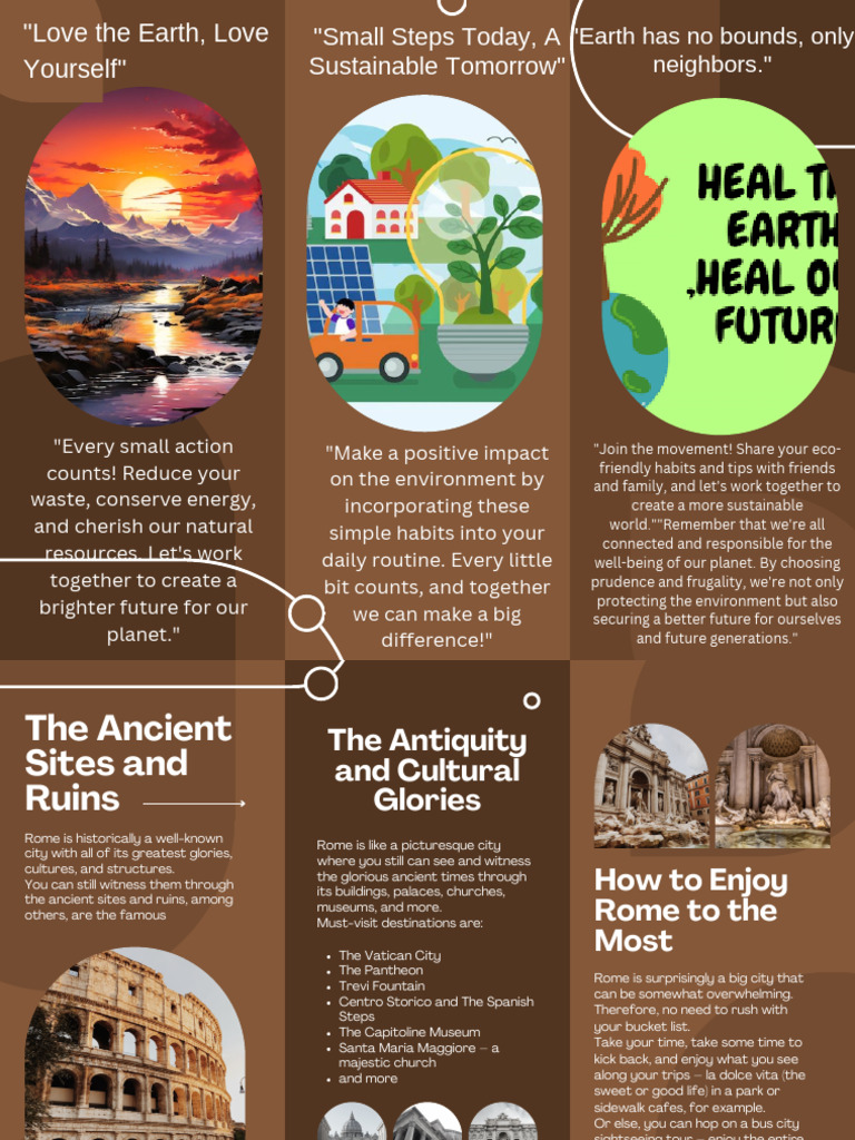 Brown Creative World City Tour Trifold Brochure | PDF | Rome