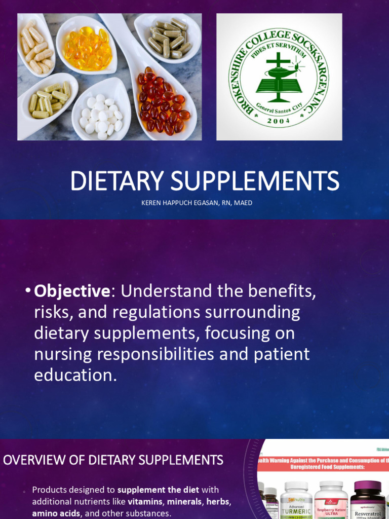 Final Topic 11 Dietary Supplements | PDF | Dietary Supplements | Vitamin