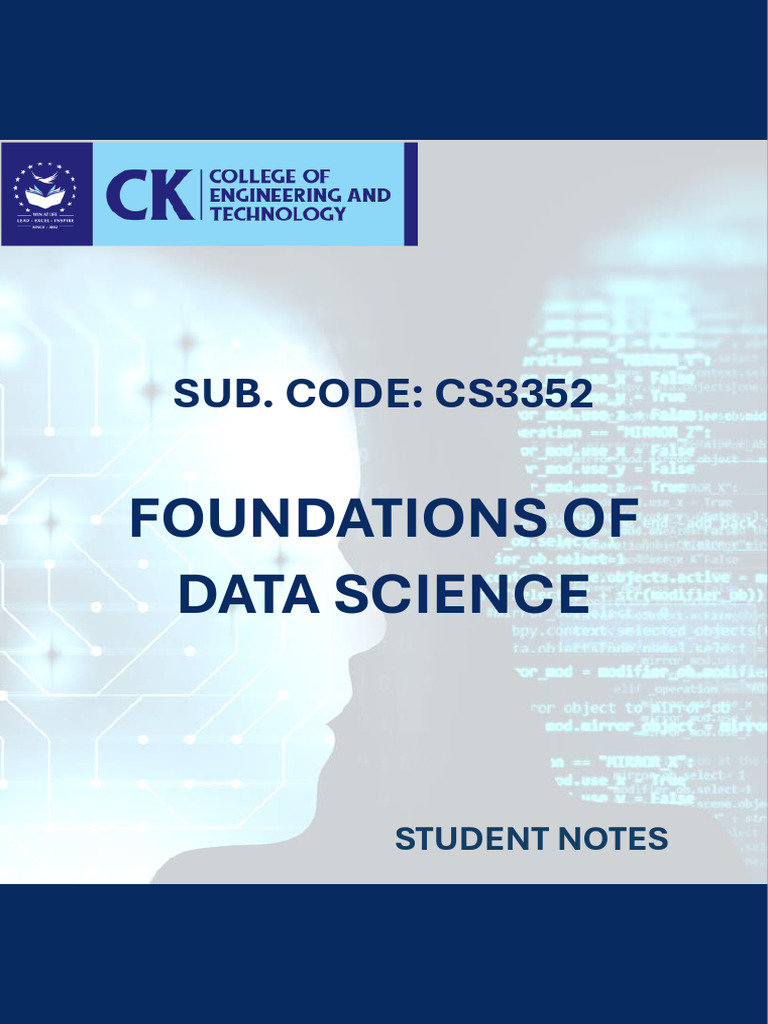 CS3352 - Foundations of Data Science | PDF | Regression Analysis | Errors And Residuals