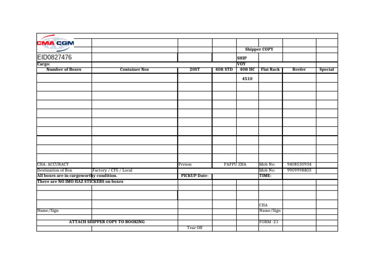 Cma CGM From-6 | PDF
