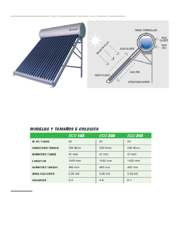 Dimensionamiento de Colectores Solares | PDF | Caloría | Agua