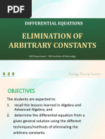 Module 2 - Elimination of Arbitrary Constant | PDF