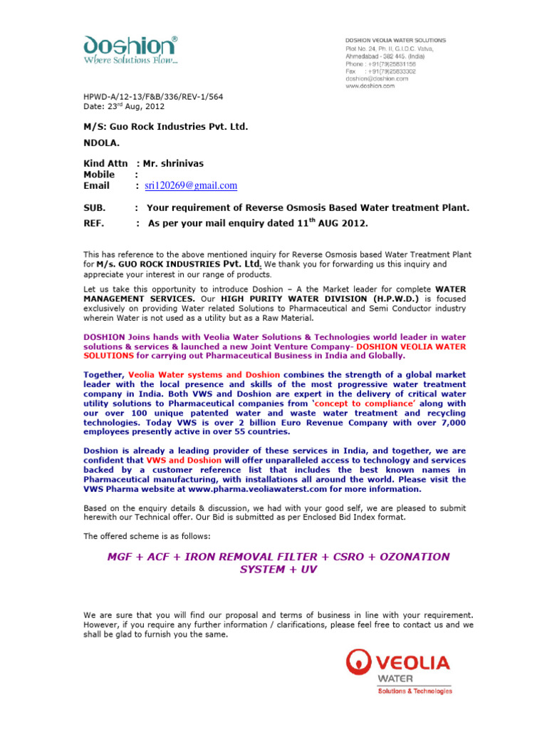 25 m3 Doshi Ion Qquote | PDF | Pharmaceutical Industry | Purified Water