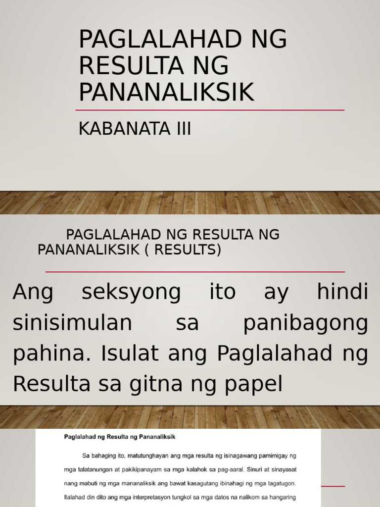 Kabanata Iii-Paglalahad NG Resulta NG Pananaliksik | PDF