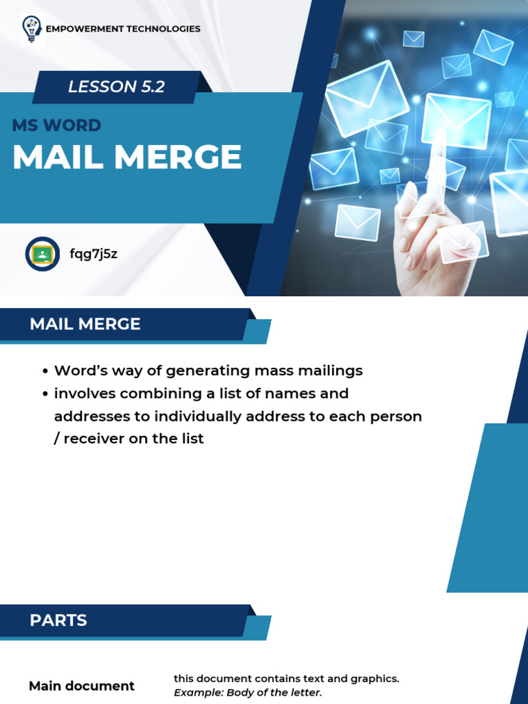 Lesson 5.2 MAIL MERGE | PDF
