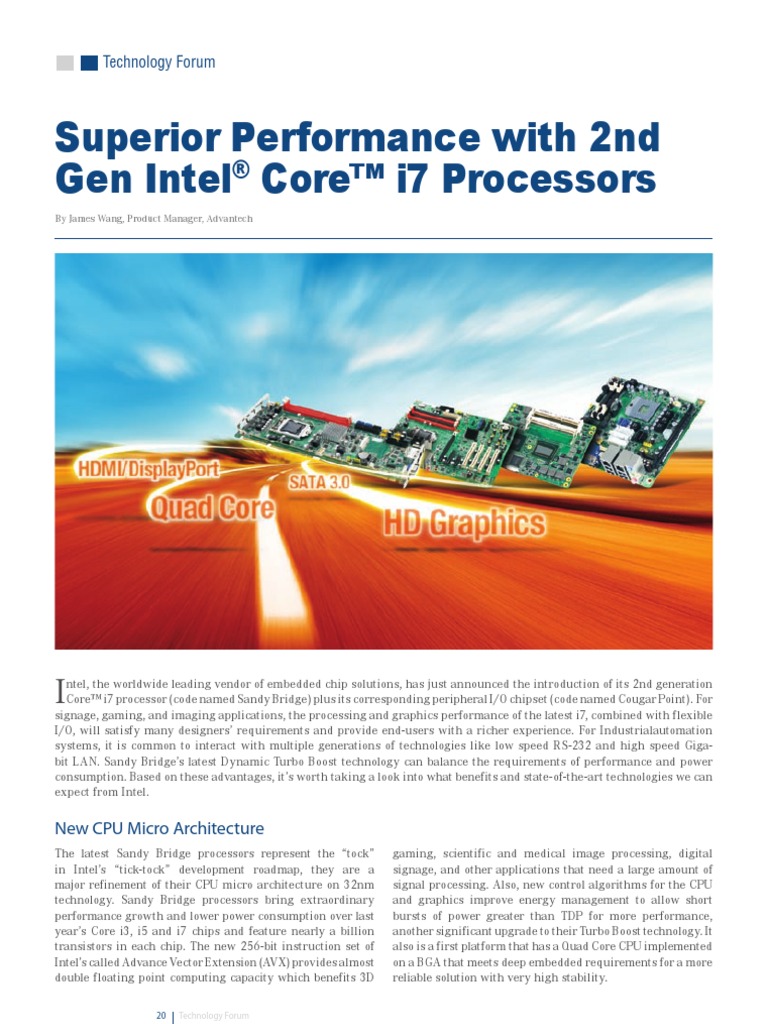 2nd Gen Intel Core I7 Processors | PDF | Central Processing Unit ...