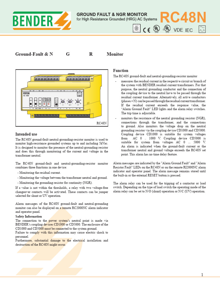 RC48N Datasheet R1 | PDF | Resistor | Alternating Current